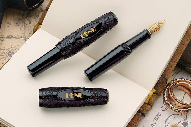 BENU Pixie Fountain Pen - Jolly Roger Black - The Goulet Pen Company