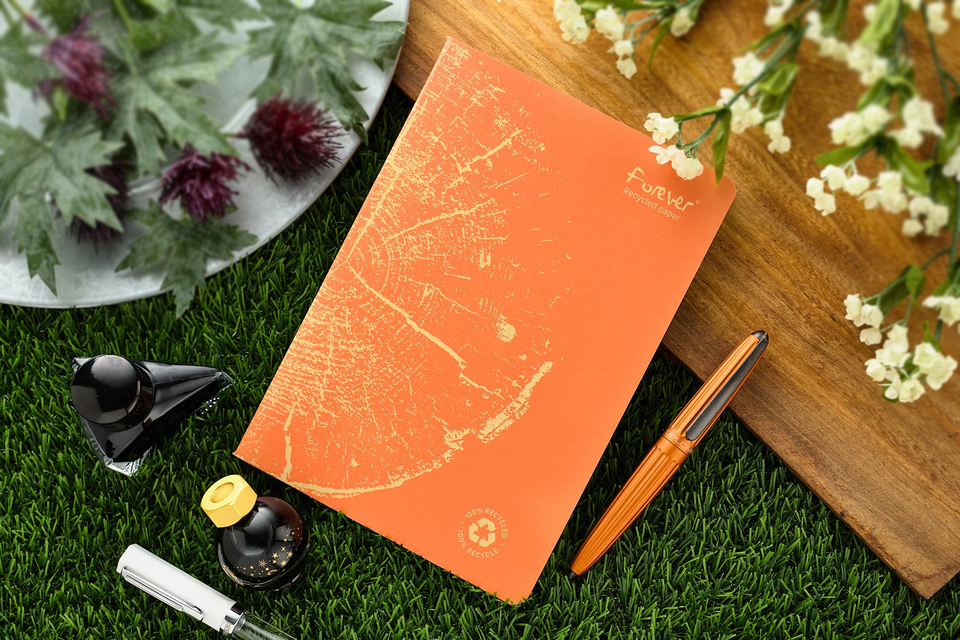 Clairefontaine Forever Recycled Staplebound A5 Notebook - Rust Orange - The Goulet Pen Company