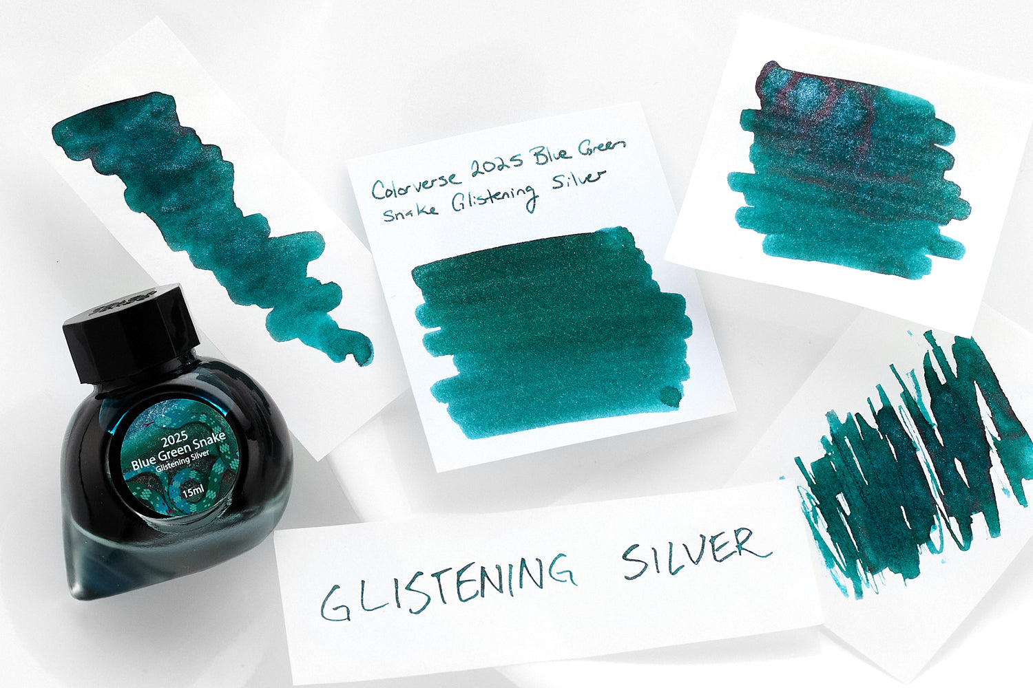 Colorverse Blue Green Snake Glistening Silver - 15ml Bottled Ink - The ...