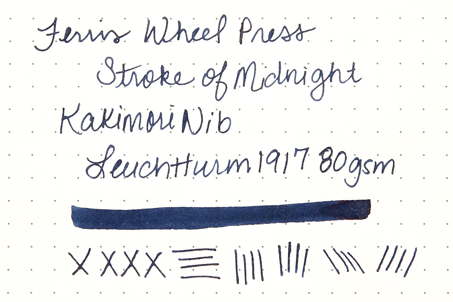 Ferris Wheel Press Stroke of Midnight - Ink Sample - The Goulet Pen Company