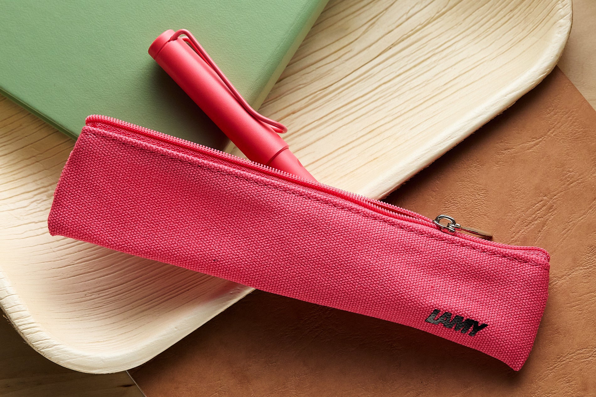 LAMY elastic pen bag - sunset coral - The Goulet Pen Company