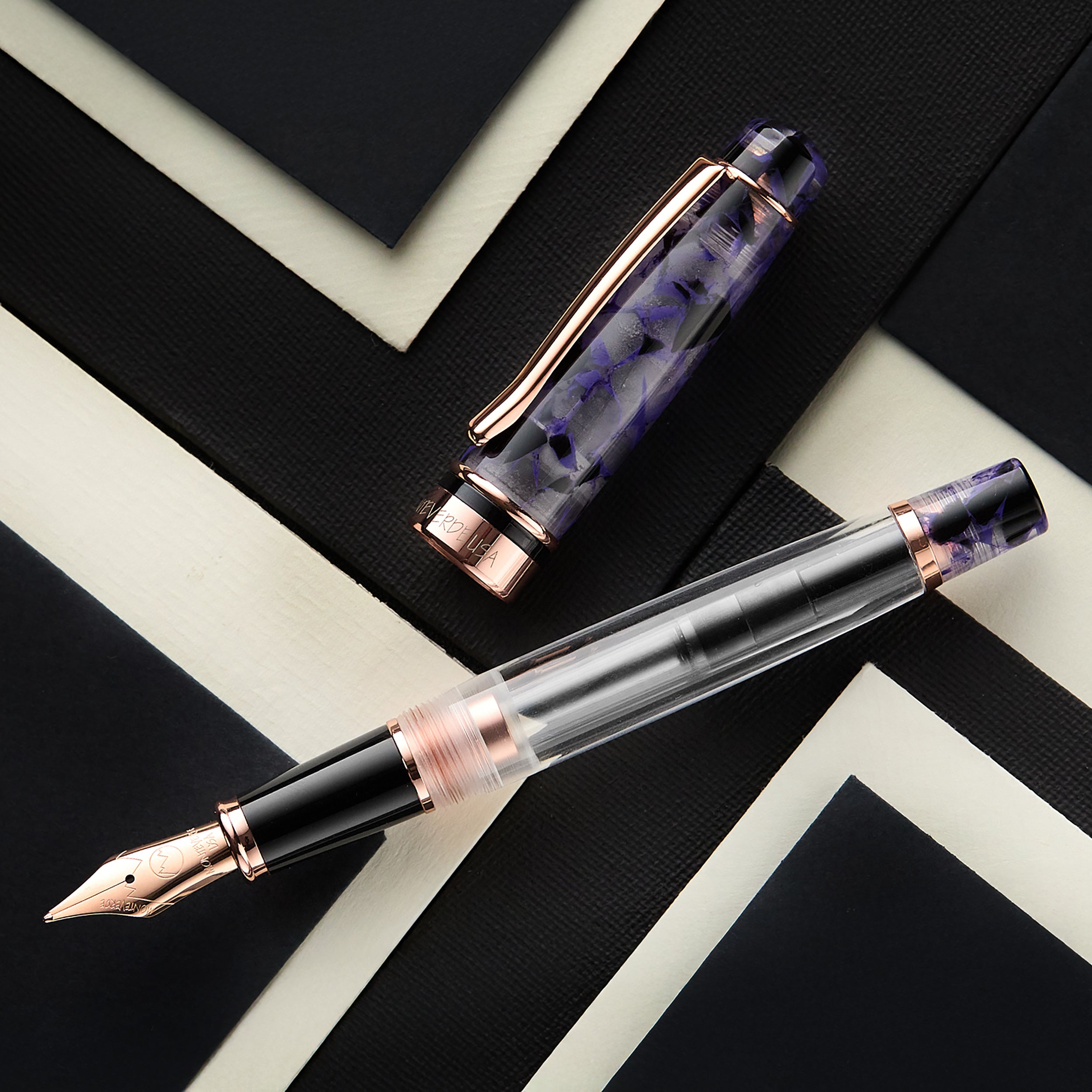 Monteverde Prima Piston Fountain Pen - Purple Marble (Special Edition ...