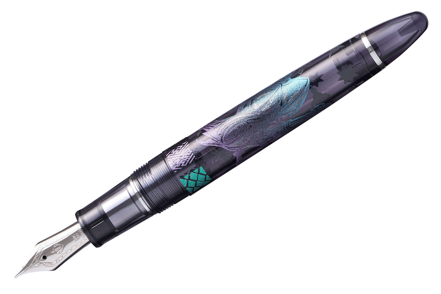 Sailor 1911L Ninja Maki-e Fountain Pen - Tsuki - The Goulet Pen Company