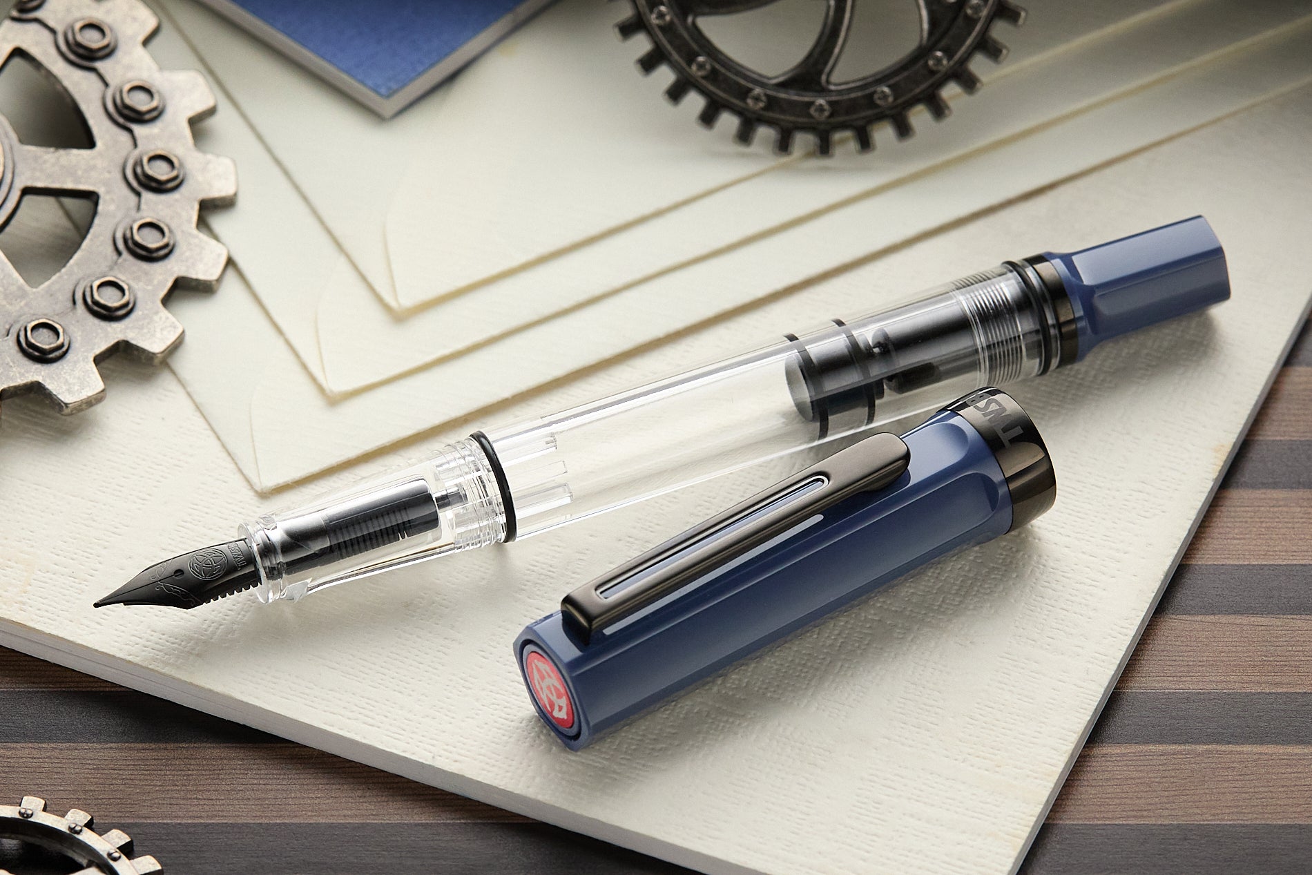 TWSBI ECO Fountain Pen - Slate Blue w/ Onyx - The Goulet Pen Company