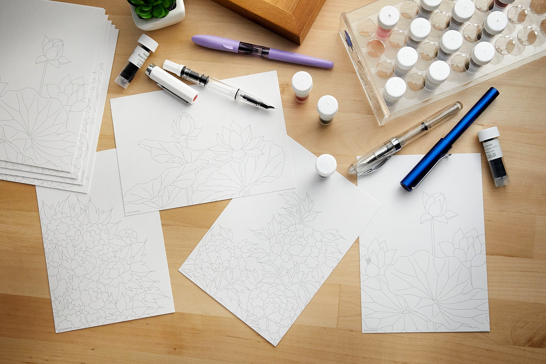 Colorverse Ink Art Cards & Coloring Sheets - The Goulet Pen Company