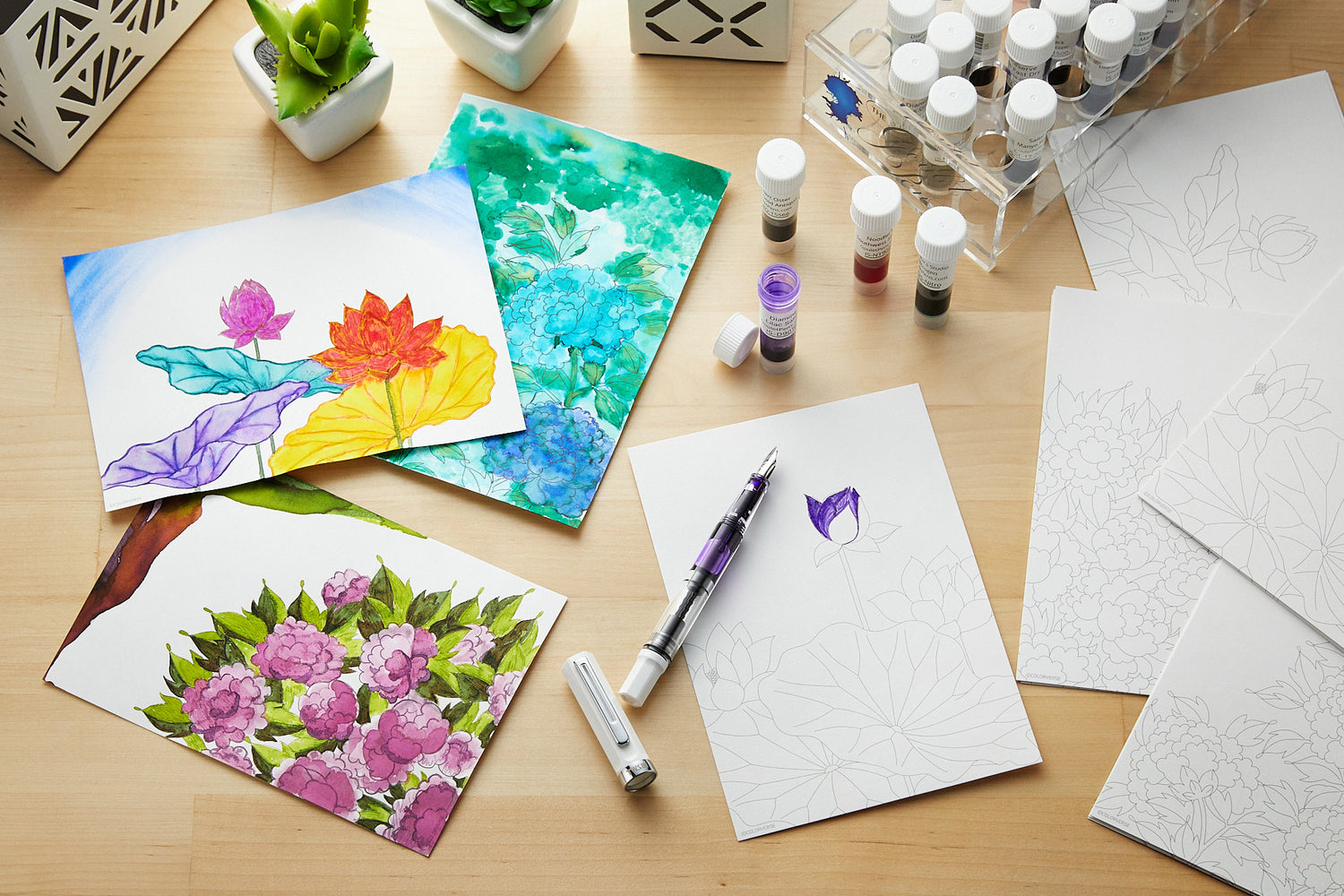 Colorverse Coloring Sheets - Min-Hwa - The Goulet Pen Company