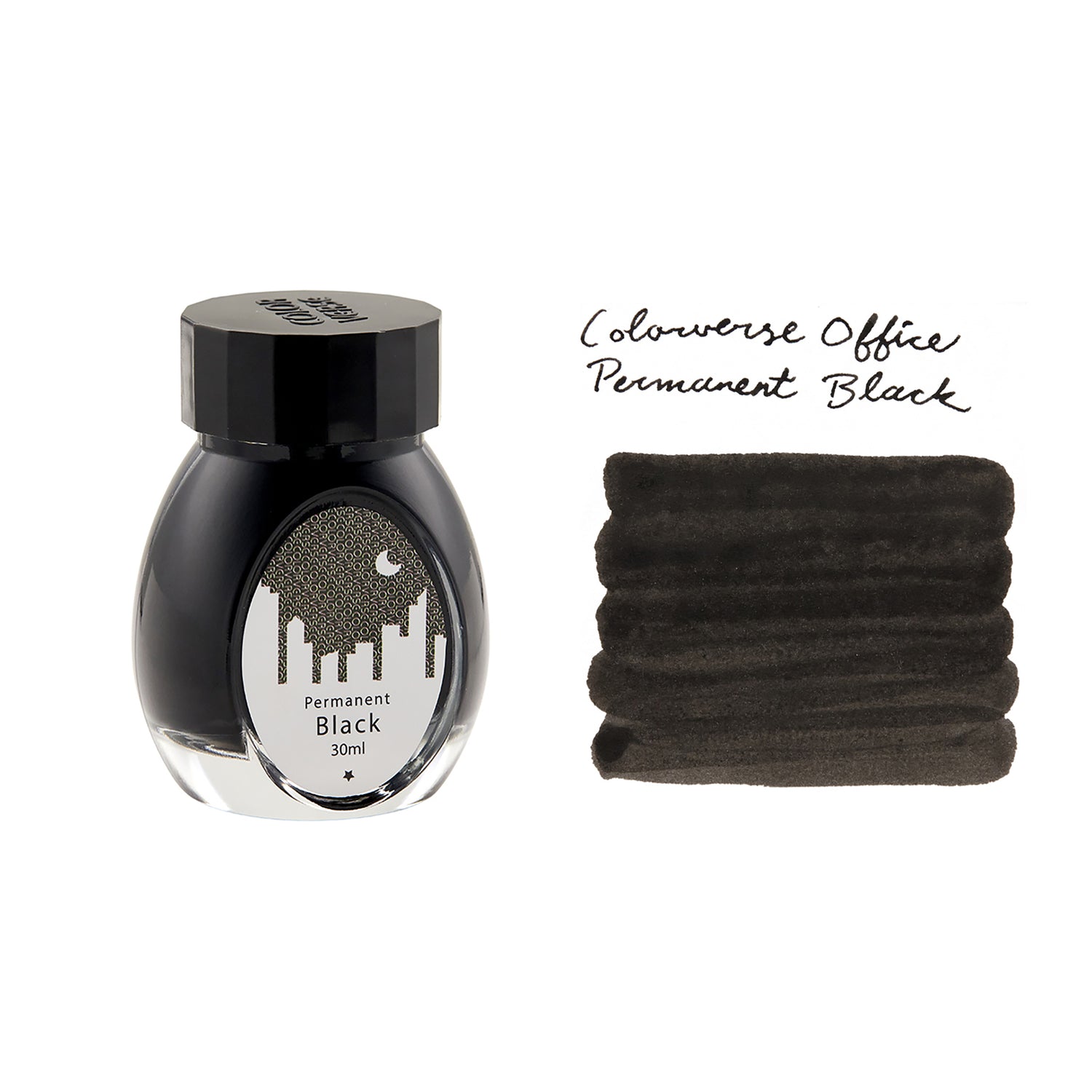 Colorverse Permanent Black - 30ml Bottled Fountain Pen Ink - The Goulet ...