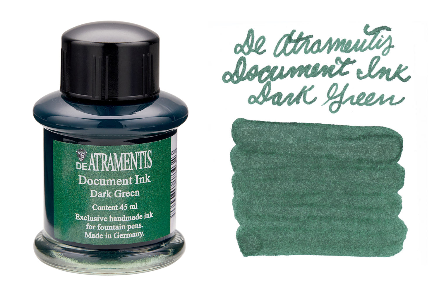 De Atramentis Document Ink Dark Green - 45ml Bottled Fountain Pen Ink ...