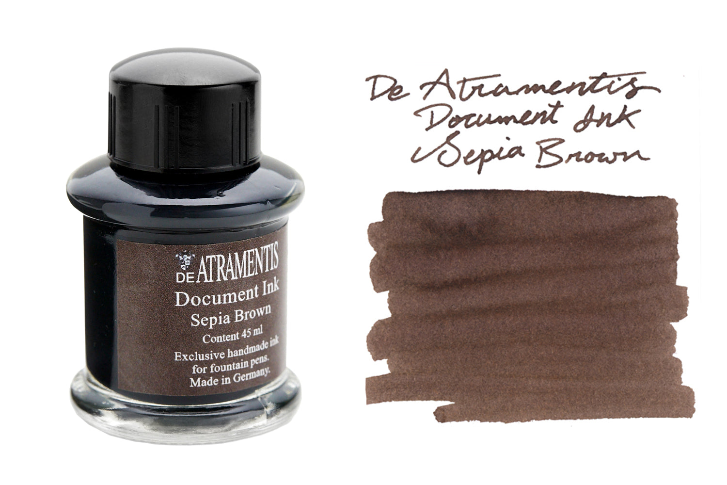 De Atramentis Document Ink Sepia Brown - 45ml Bottled Fountain Pen Ink ...