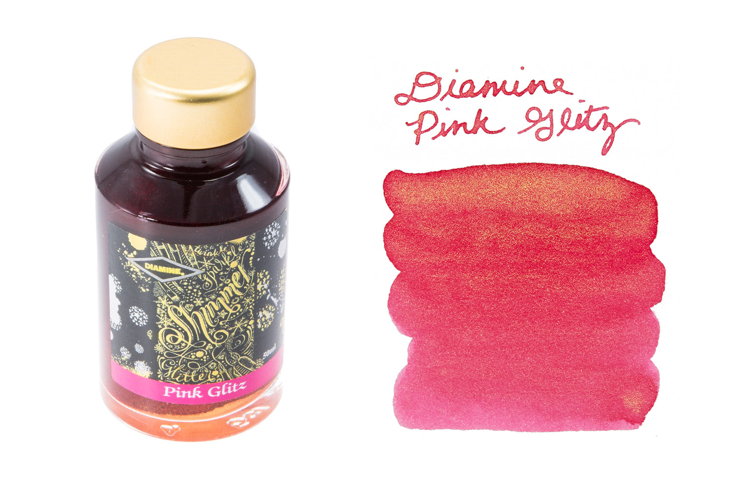 Diamine Pink Glitz - 50ml Bottled Fountain Pen Ink - The Goulet Pen Company