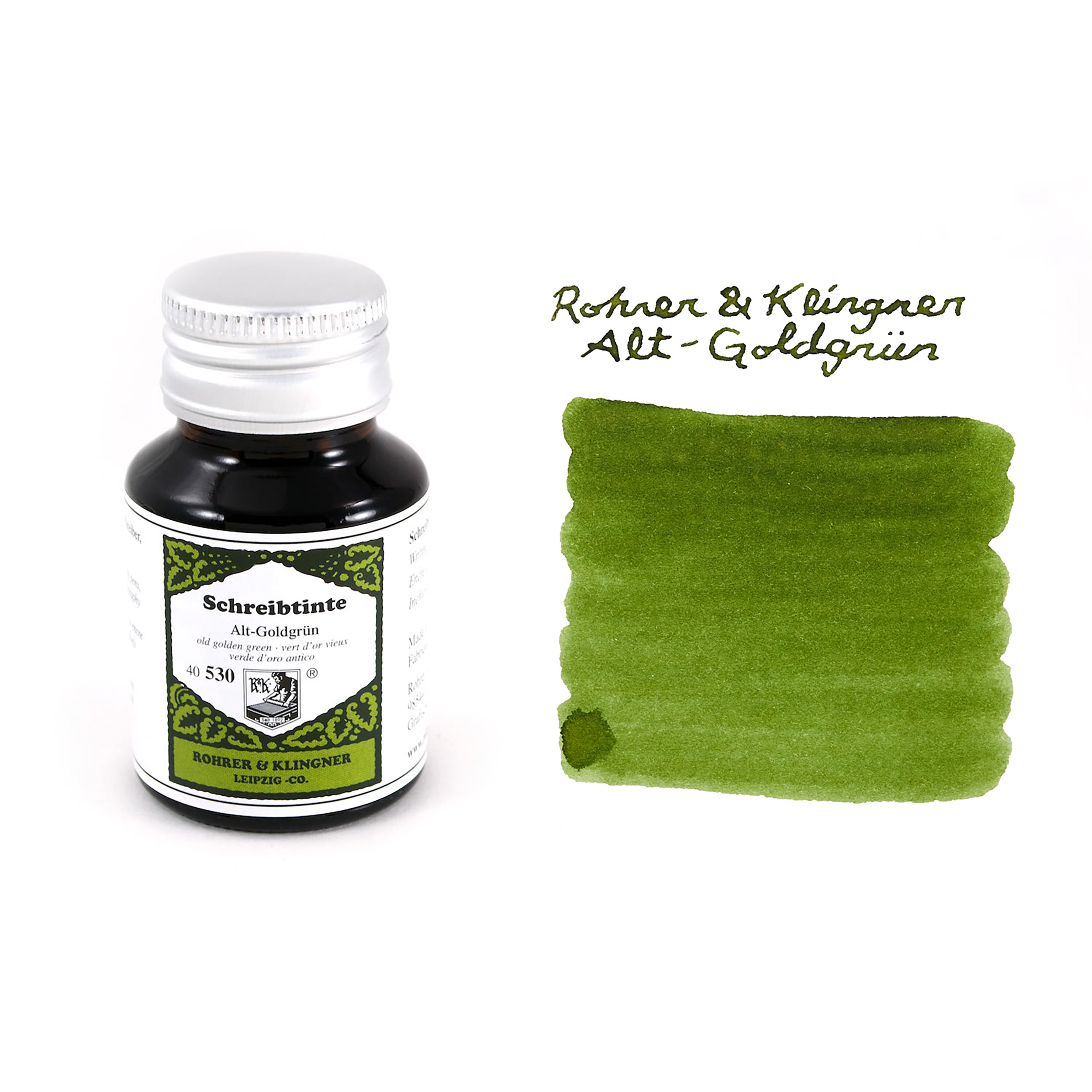 Rohrer & Klingner Alt-Goldgrun - 50ml Bottled Fountain Pen Ink - The ...